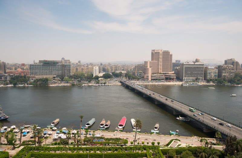 Kairo-Stadt, Seeseite Von Nile River. Ägypten. Stockfoto - Bild von ...