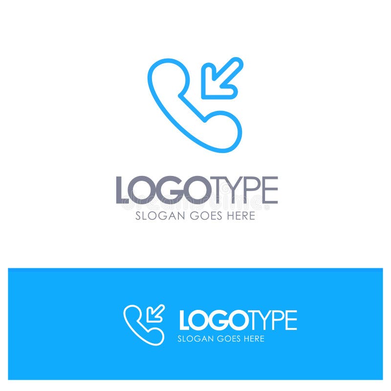 Answer, Call, Incoming Blue OutLine Logo with Place for Tagline Stock ...