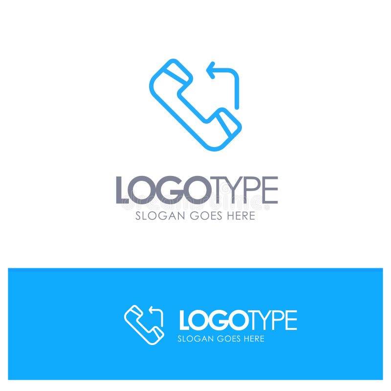 Answer, Call, Incoming Blue OutLine Logo with Place for Tagline Stock ...