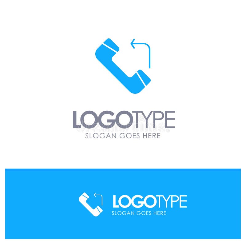 Answer, Call, Incoming Blue Solid Logo with Place for Tagline Stock ...