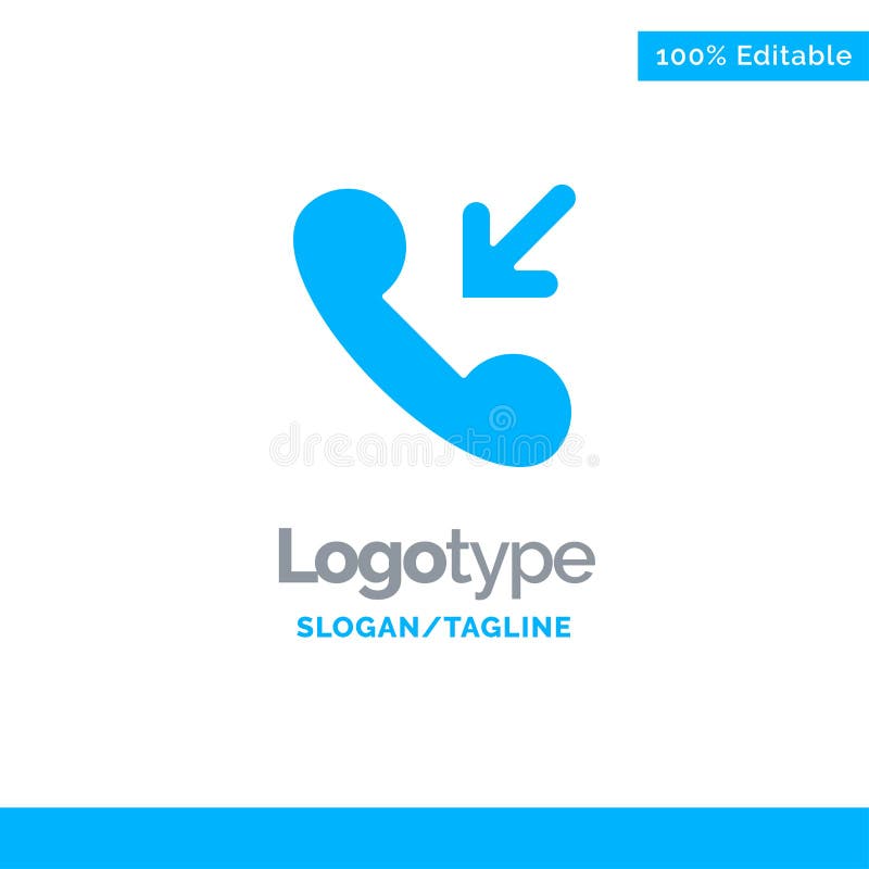 Answer, Call, Incoming Blue Solid Logo Template. Place for Tagline ...