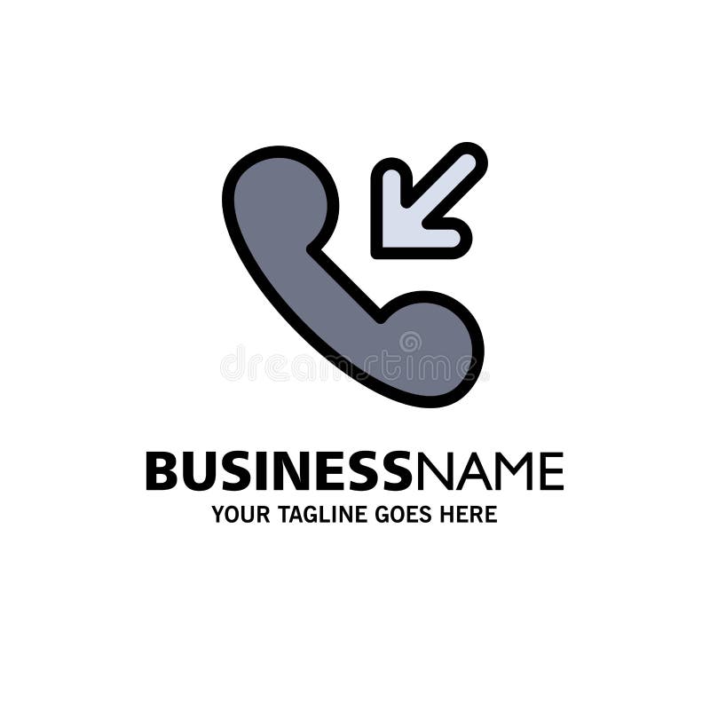 Answer, Call, Incoming Business Logo Template. Flat Color Stock Vector ...