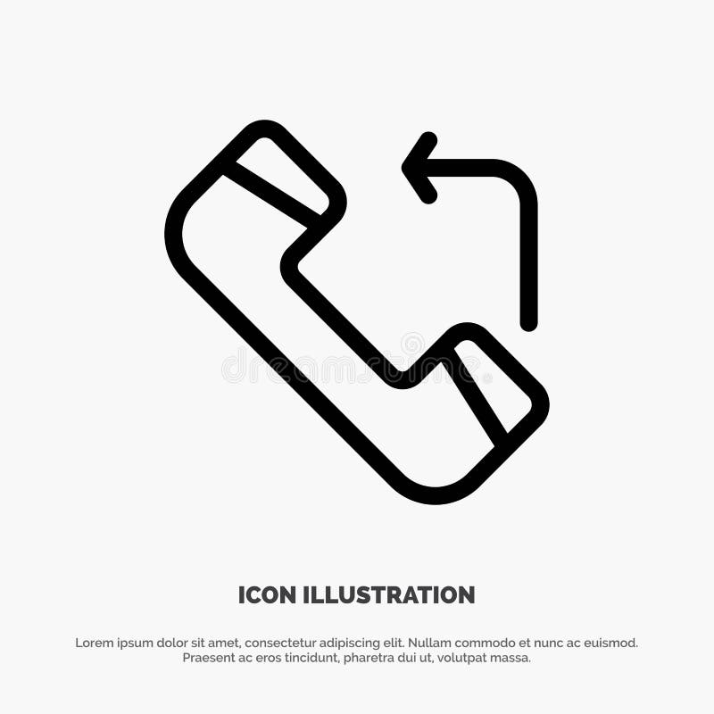 Answer, Call, Incoming Line Icon Vector Stock Vector - Illustration of ...