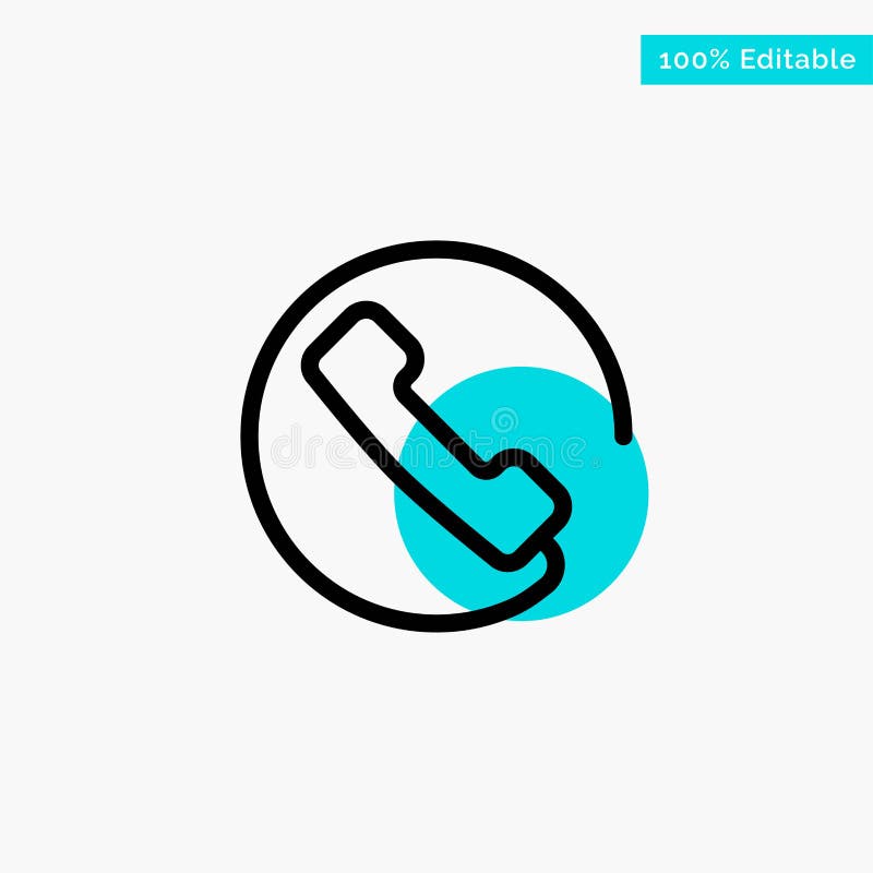 Answer, Call, Phone Turquoise Highlight Circle Point Vector Icon Stock ...