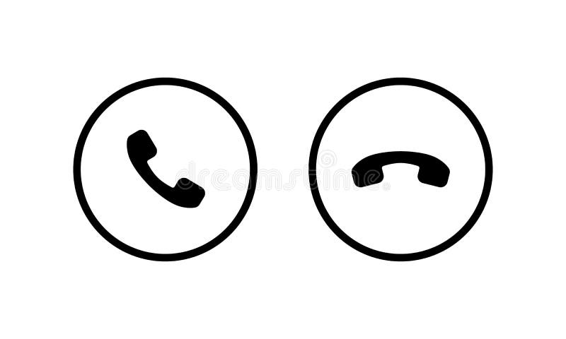 Accept and Decline Call Phone Icon. Answer and Reject Button Sign ...