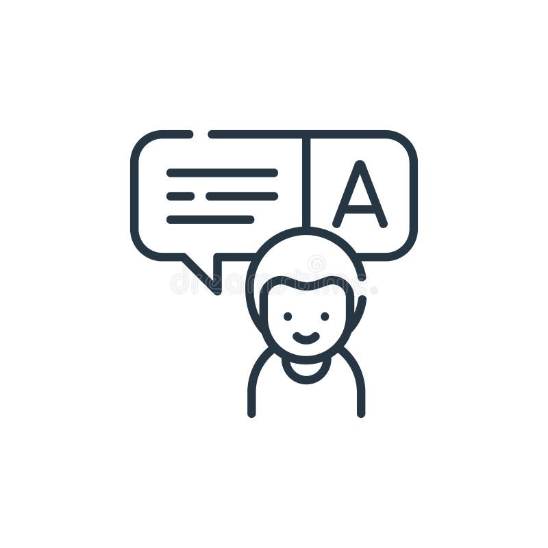 Answer Icon Vector from Digital Learning Concept. Thin Line ...