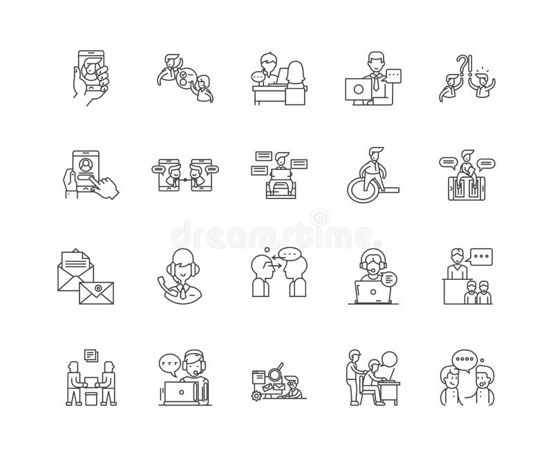 Answer Line Icons, Signs, Vector Set, Outline Illustration Concept ...
