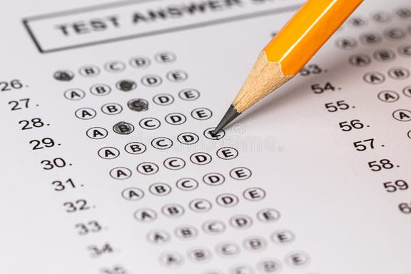 Answer Sheet Form with Pencil on Table, Close Up. Concept of Passing ...