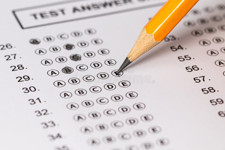 Answer Sheet Form with Pencil on Table, Close Up. Concept of Passing ...