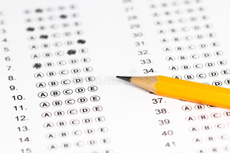 Answer Sheet Form with Pencil on Table, Close Up. Concept of Passing ...