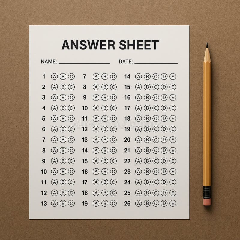 Answer Sheet and Pencil Stock Image for Exams Stock Illustration ...
