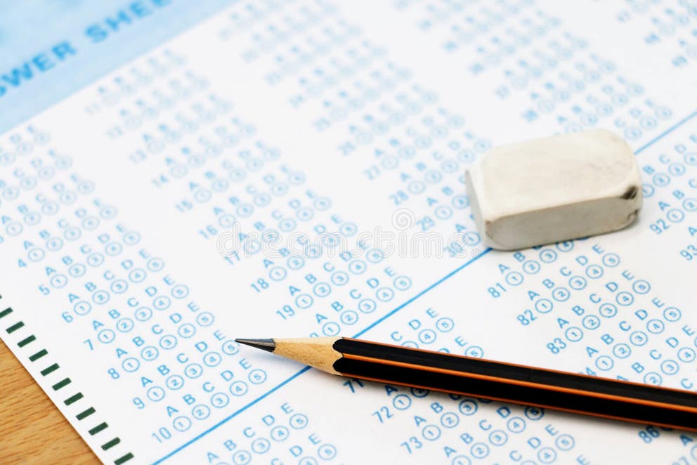 Answer sheet with pencil stock photo. Image of rules - 89564682