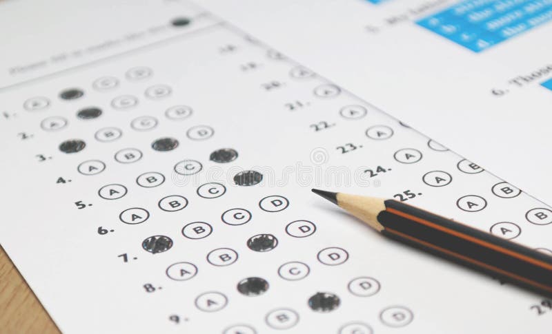 Pencil on Answer Sheet and Question Sheet Stock Photo - Image of ...