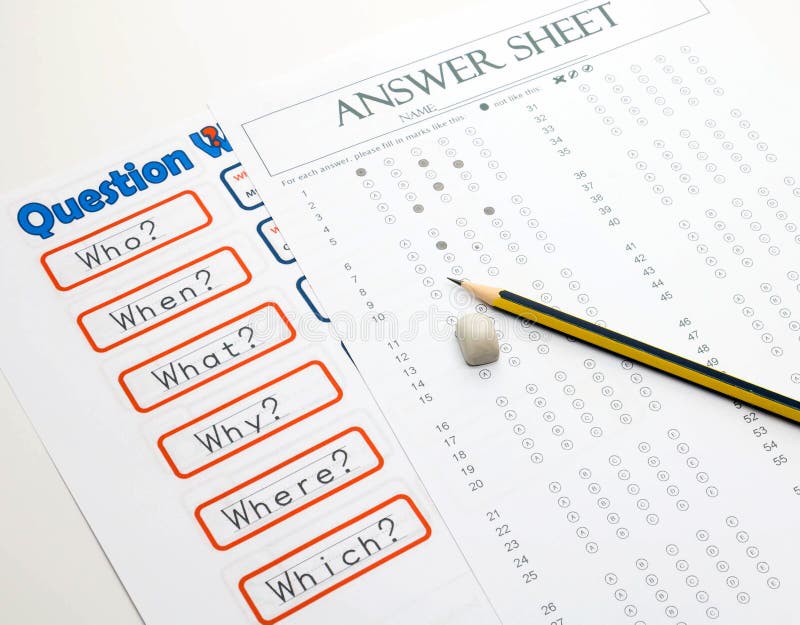 Answer sheet on table stock photo. Image of blank, answer - 69495296