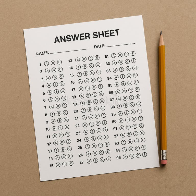 Answer Sheet Template Stock Illustrations – 1,225 Answer Sheet Template ...