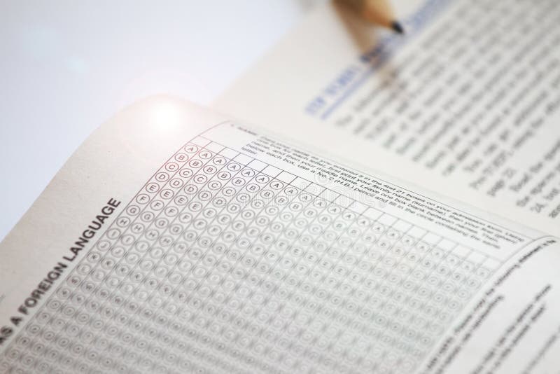 Answer Sheet of Test of English As a Foreign Language, TOEFL Test ...