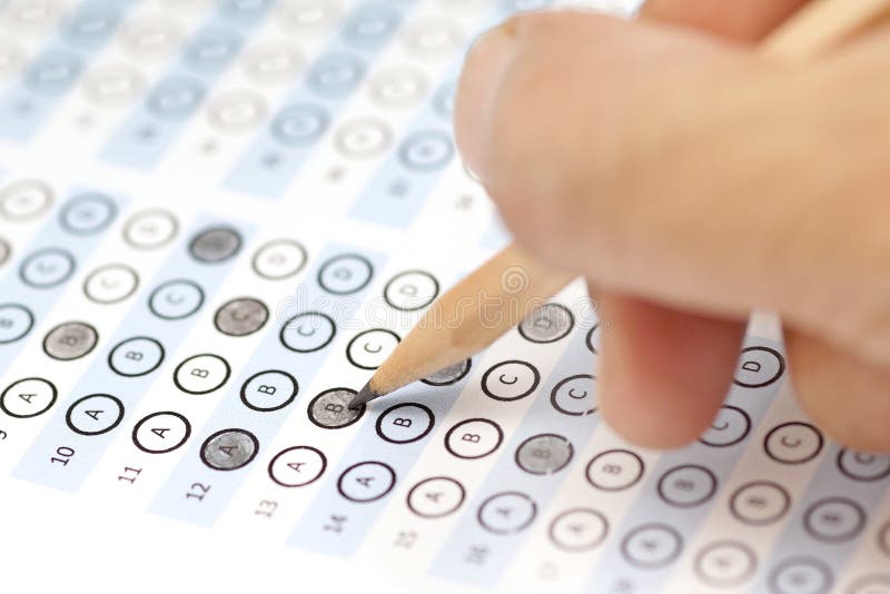 Answer Sheet Test Score with Pencil Stock Photo - Image of education ...