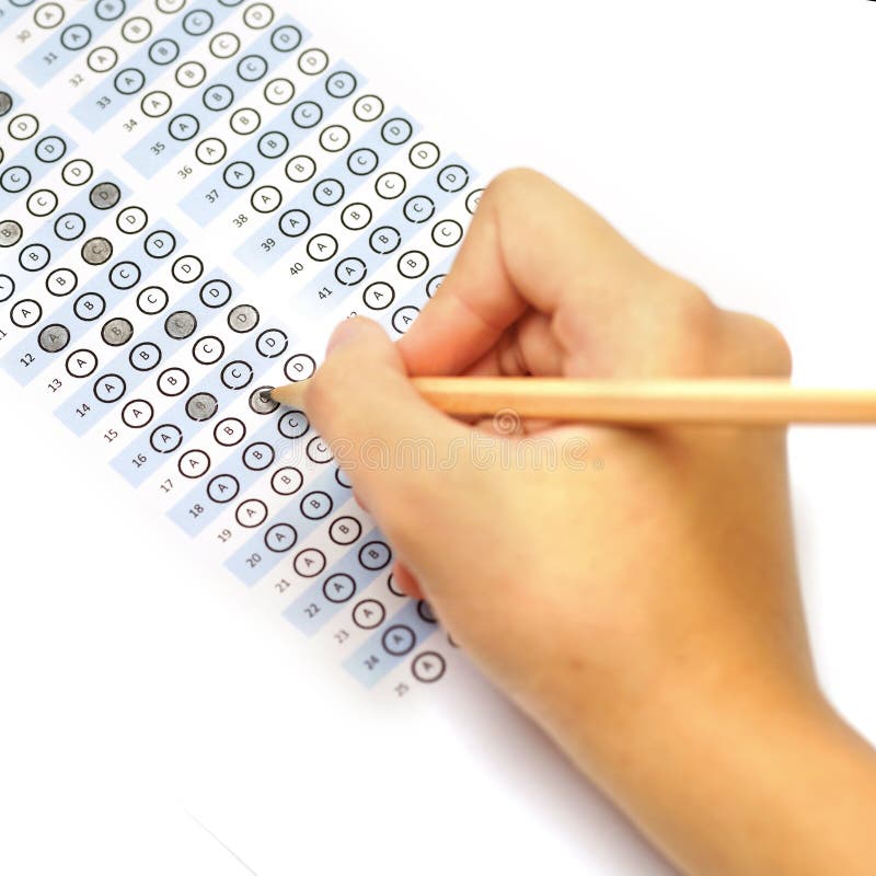 Answer Sheet Test Score with Pencil Stock Image - Image of test ...