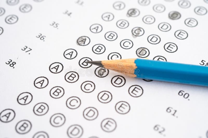 Answer Sheets with Pencil Drawing Fill To Select Choice Education Stock ...