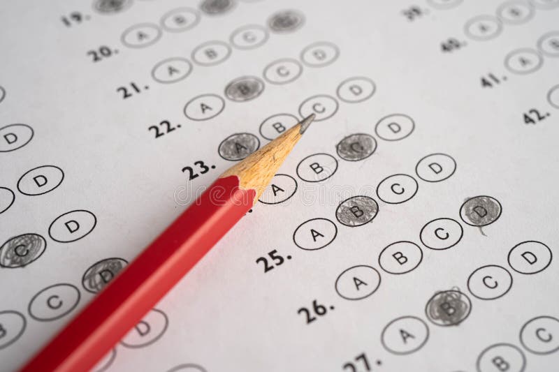 Answer Sheets with Pencil Drawing Fill To Select Choice Education Stock ...