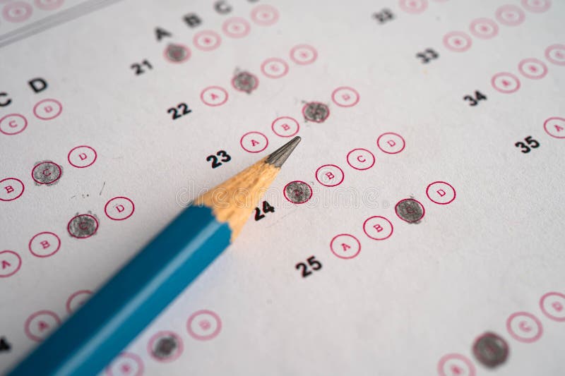 Answer Sheets with Pencil Drawing Fill To Select Choice Education Stock ...