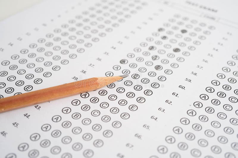 Answer Sheets with Pencil Drawing Fill To Select Choice, Education ...