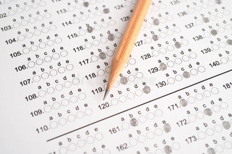 Answer Sheets with Pencil Drawing Fill To Select Choice, Education ...
