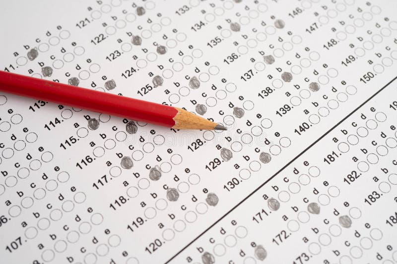 Answer Sheets with Pencil Drawing Fill To Select Choice, Education ...