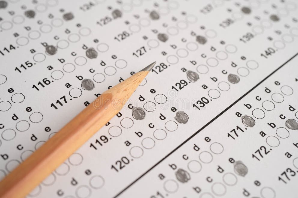 Answer Sheets with Pencil Drawing Fill To Select Choice, Education ...