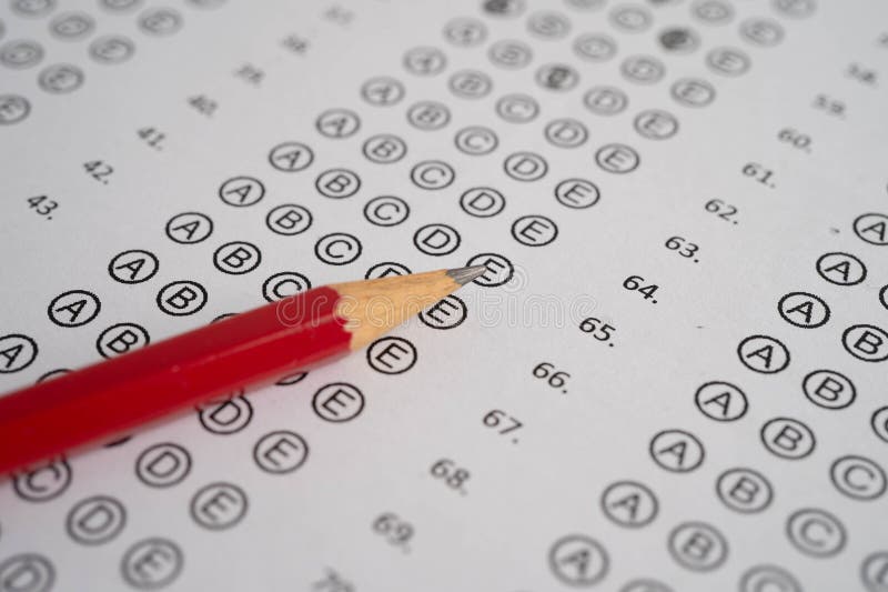 Answer Sheets with Pencil Drawing Fill To Select Choice, Education ...