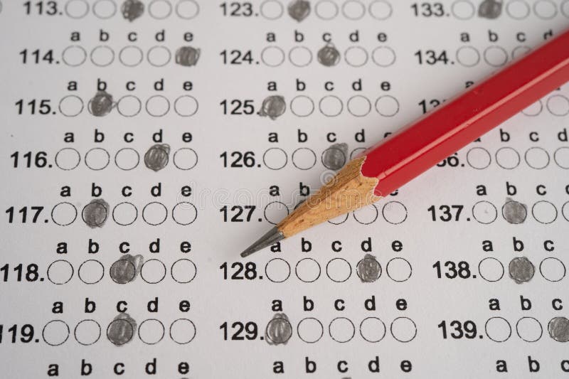 Answer Sheets with Pencil Drawing Fill To Select Choice, Education ...