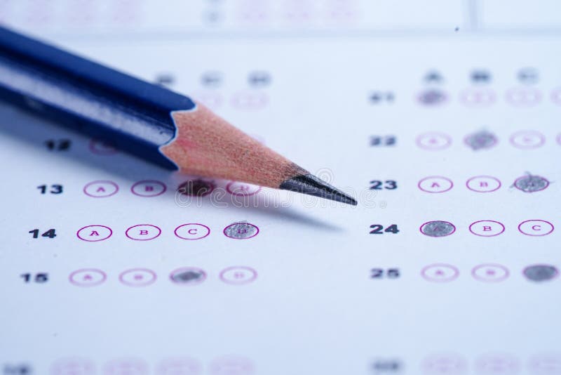Answer Sheets with Pencil Drawing Fill To Select Choice Stock Photo ...