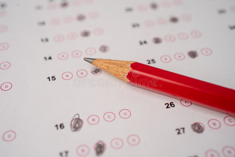 Answer Sheets with Pencil Drawing Fill To Select Choice, Education ...