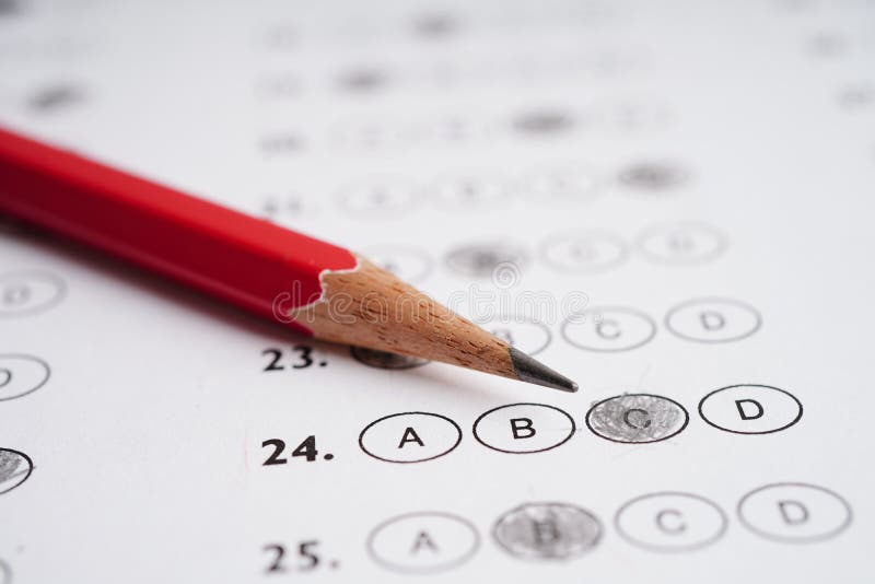 Answer Sheets with Pencil Drawing Fill To Select Choice, Education ...