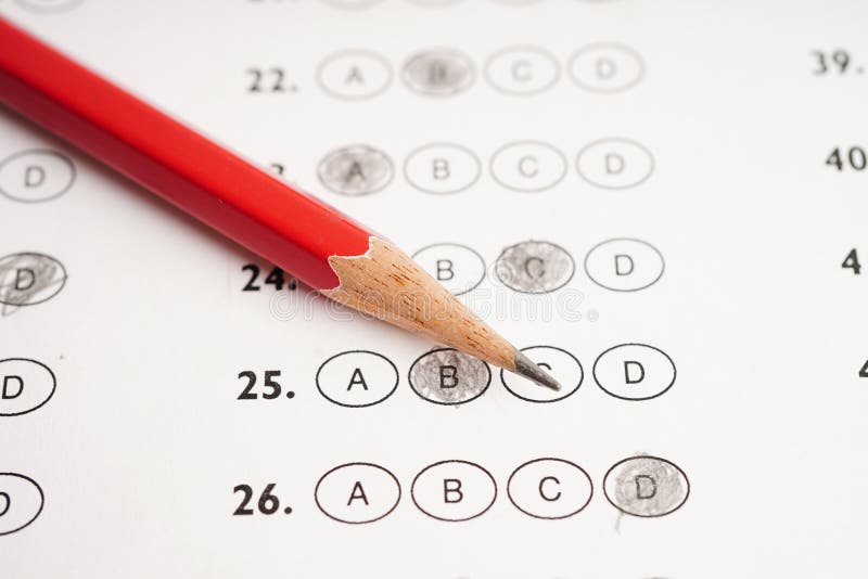 Answer Sheets with Pencil Drawing Fill To Select Choice, Education ...