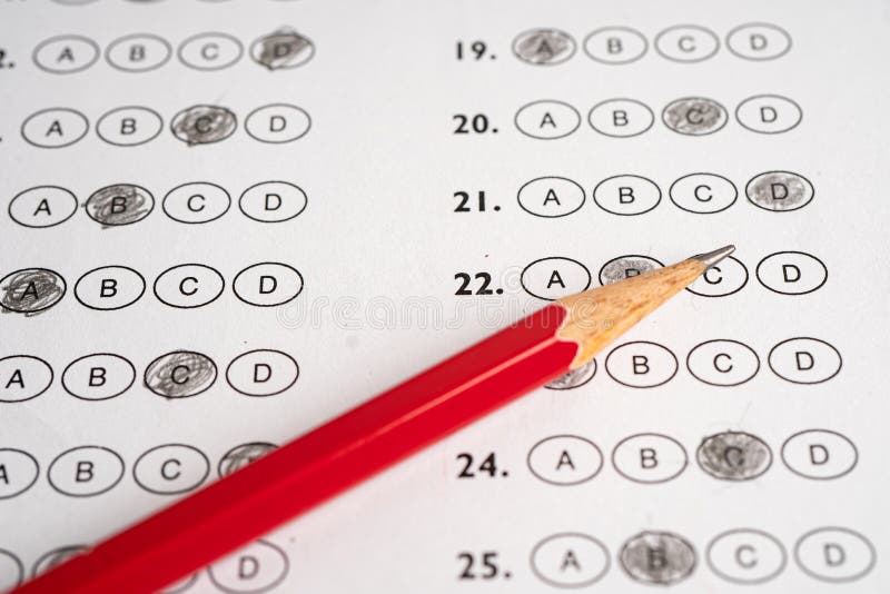 Answer Sheets with Pencil Drawing Fill To Select Choice, Education ...