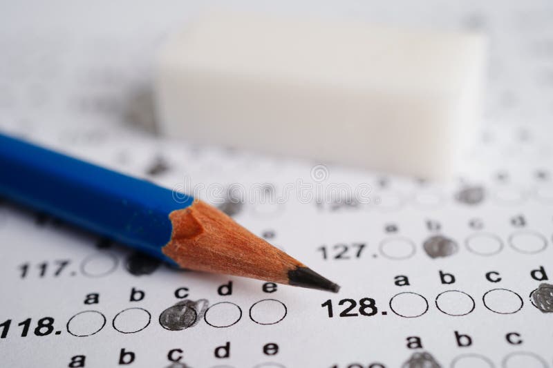 Answer Sheets with Pencil Drawing Fill To Select Choice, Education ...