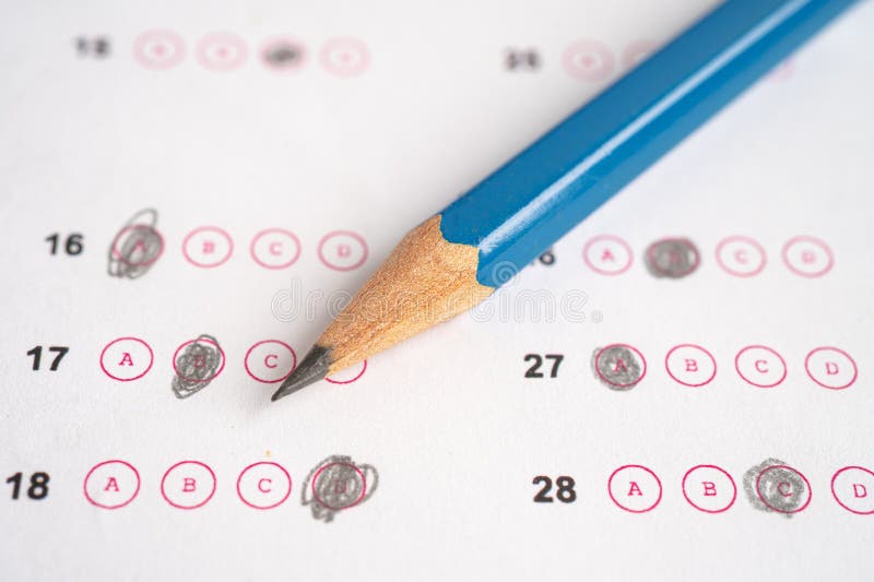 Answer Sheets with Pencil Drawing Fill To Select Choice, Education ...