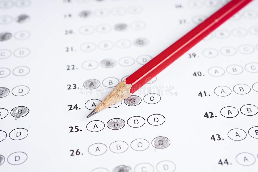Answer Sheets with Pencil Drawing Fill To Select Choice, Education ...