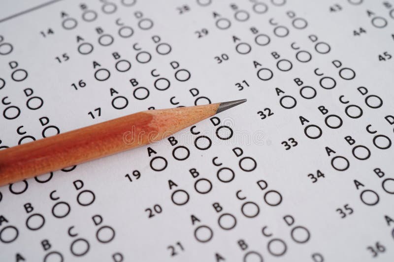 Answer Sheets with Pencil Drawing Fill To Select Choice, Education ...