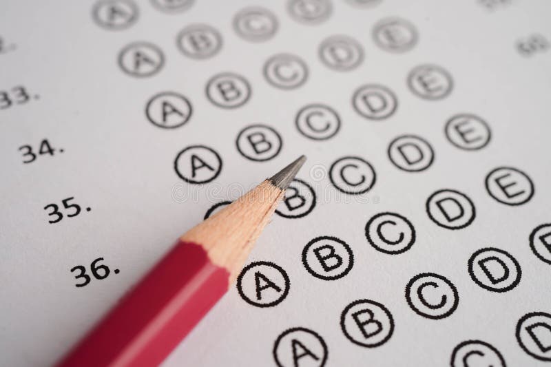 Answer Sheets with Pencil Drawing Fill To Select Choice, Education ...