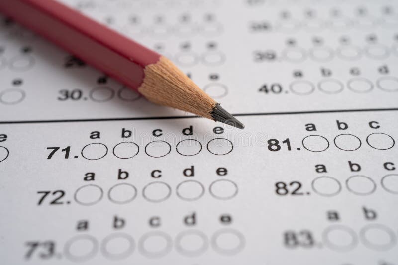 Answer Sheets with Pencil Drawing Fill To Select Choice, Education ...