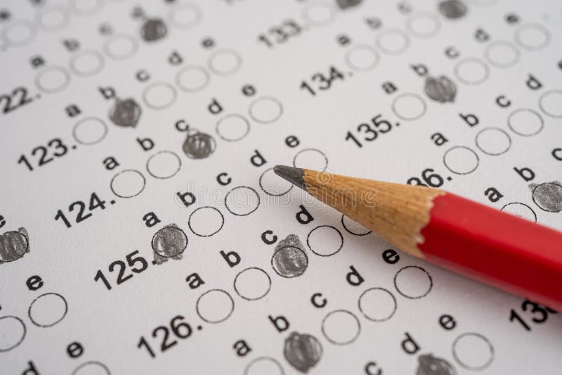Answer Sheets with Pencil Drawing Fill To Select Choice, Education ...