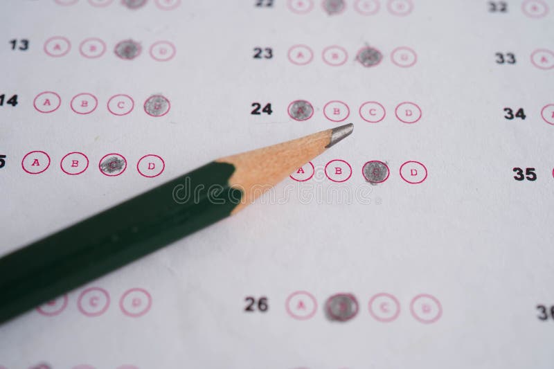 Answer Sheets with Pencil Drawing Fill To Select Choice, Education ...