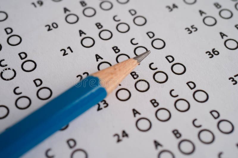 Answer Sheets with Pencil Drawing Fill To Select Choice, Education ...