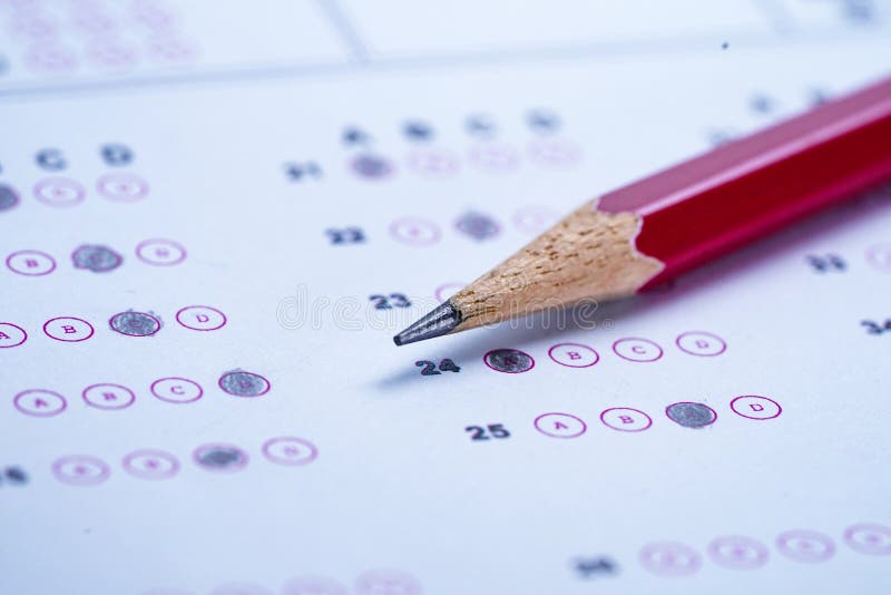 Answer Sheets with Pencil Drawing Fill To Select Choice Stock Image ...