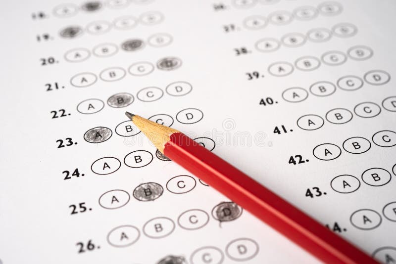 Answer Sheets with Pencil Drawing Fill To Select Choice, Education ...