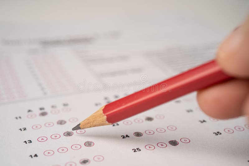 Answer Sheets with Pencil Drawing Fill To Select Choice, Education ...