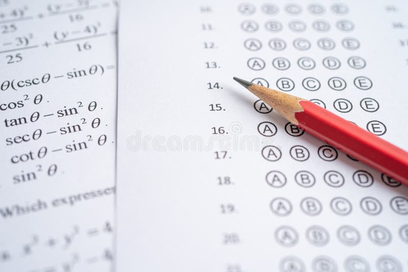 Answer Sheets with Pencil Drawing Fill To Select Choice, Education ...