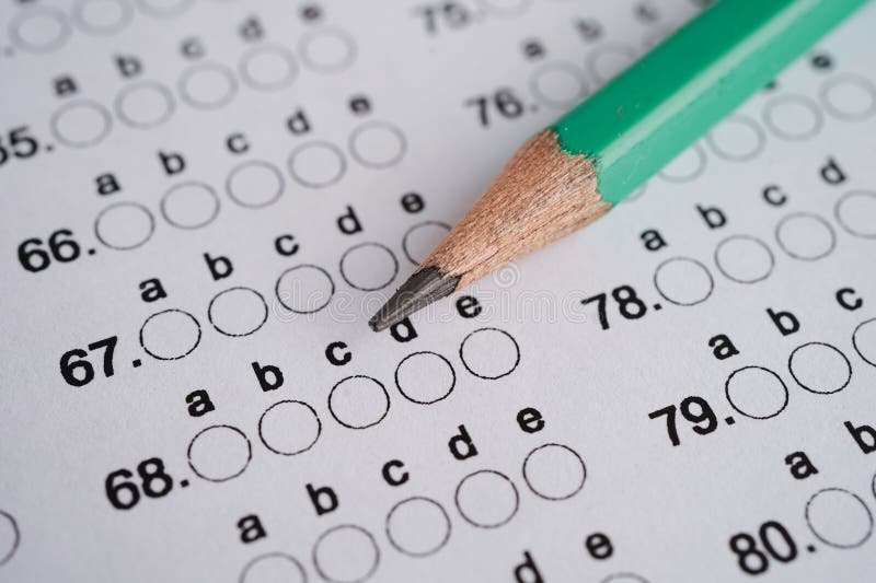 Answer Sheets with Pencil Drawing Fill To Select Choice, Education ...